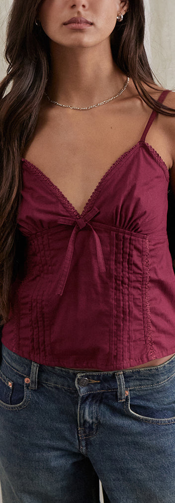 Burgundy Cami Top | Jepuni – motelrocks-com-us