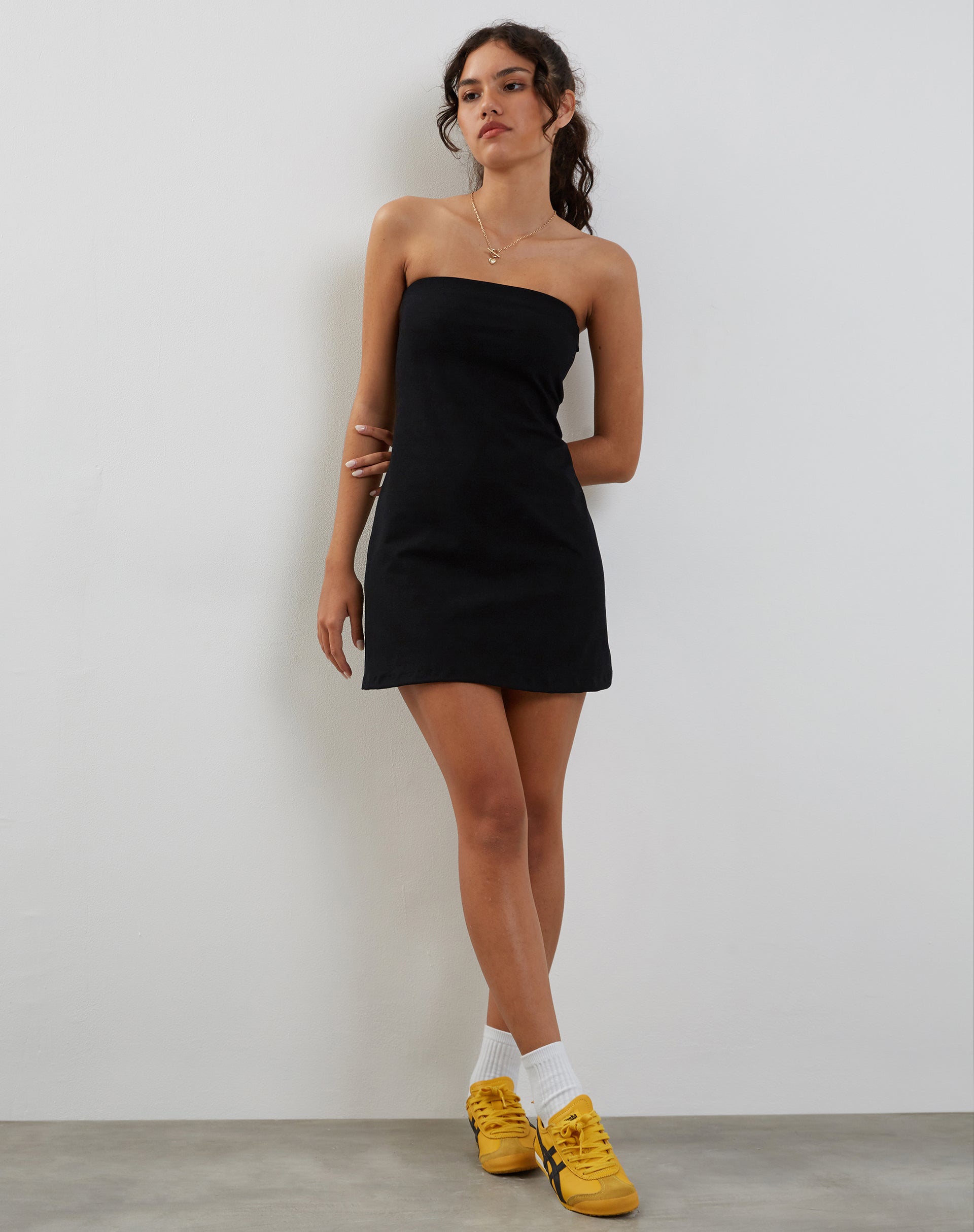 Black Bandeau Mini Dress | Jeriah – motelrocks-com-us