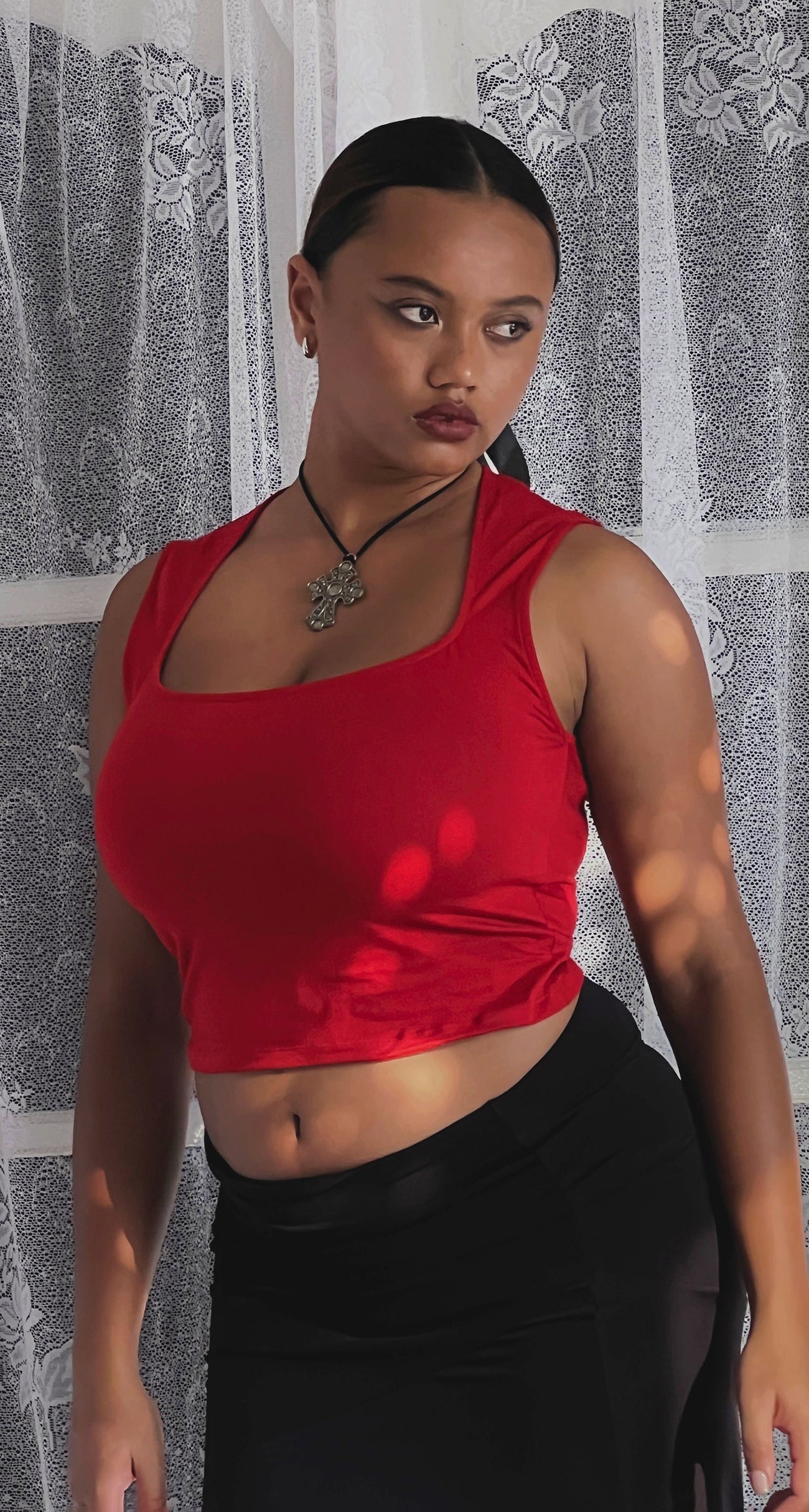 Adrenaline Red Crop Top | Jinsu – motelrocks-com-us
