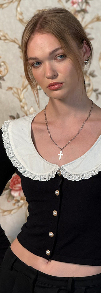 Black Knitted Cardigan | Jodine – motelrocks-com-us