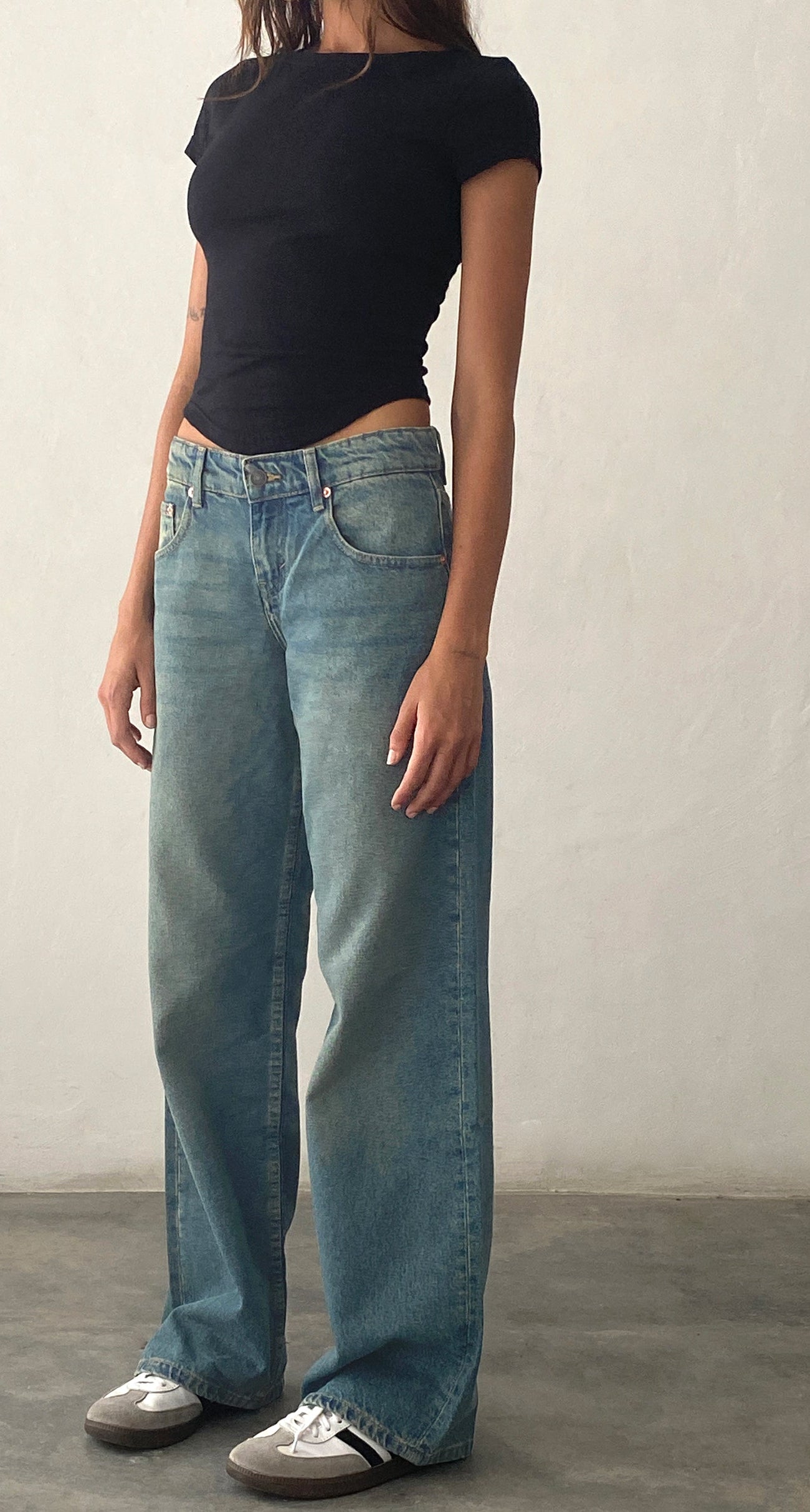 Vintage Blue Green Low Rise Jeans | Parallel – motelrocks-com-us