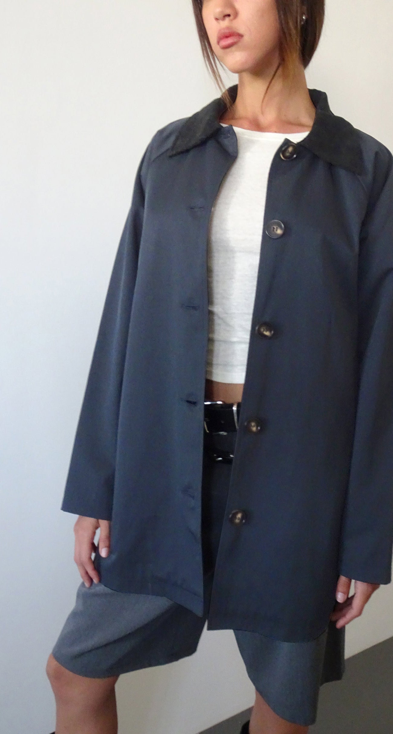 Navy Short Trench Coat | Izora – motelrocks-com-us