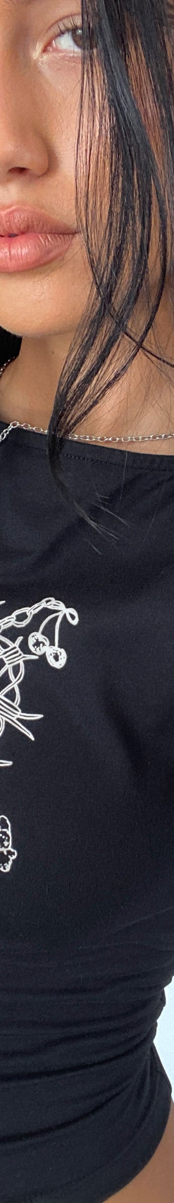 Black Tee with Cutie Thorns | Jonnet – motelrocks-com-us