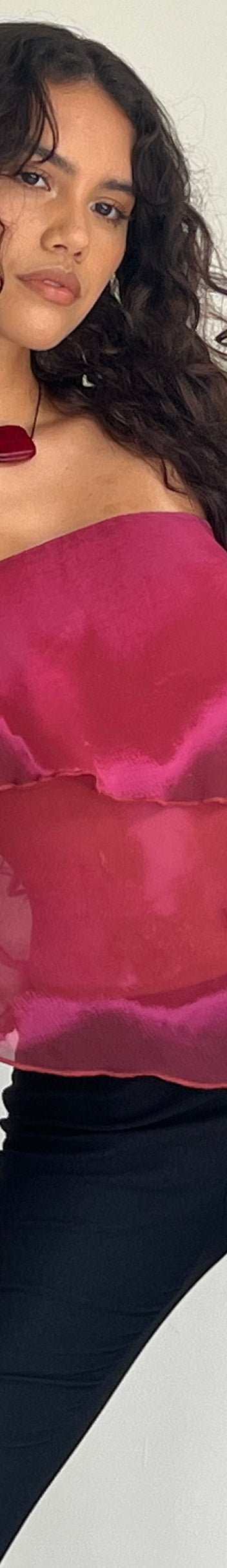 Plum Watercolour Longline Waterfall Tube Top | Joyce – motelrocks-com-us