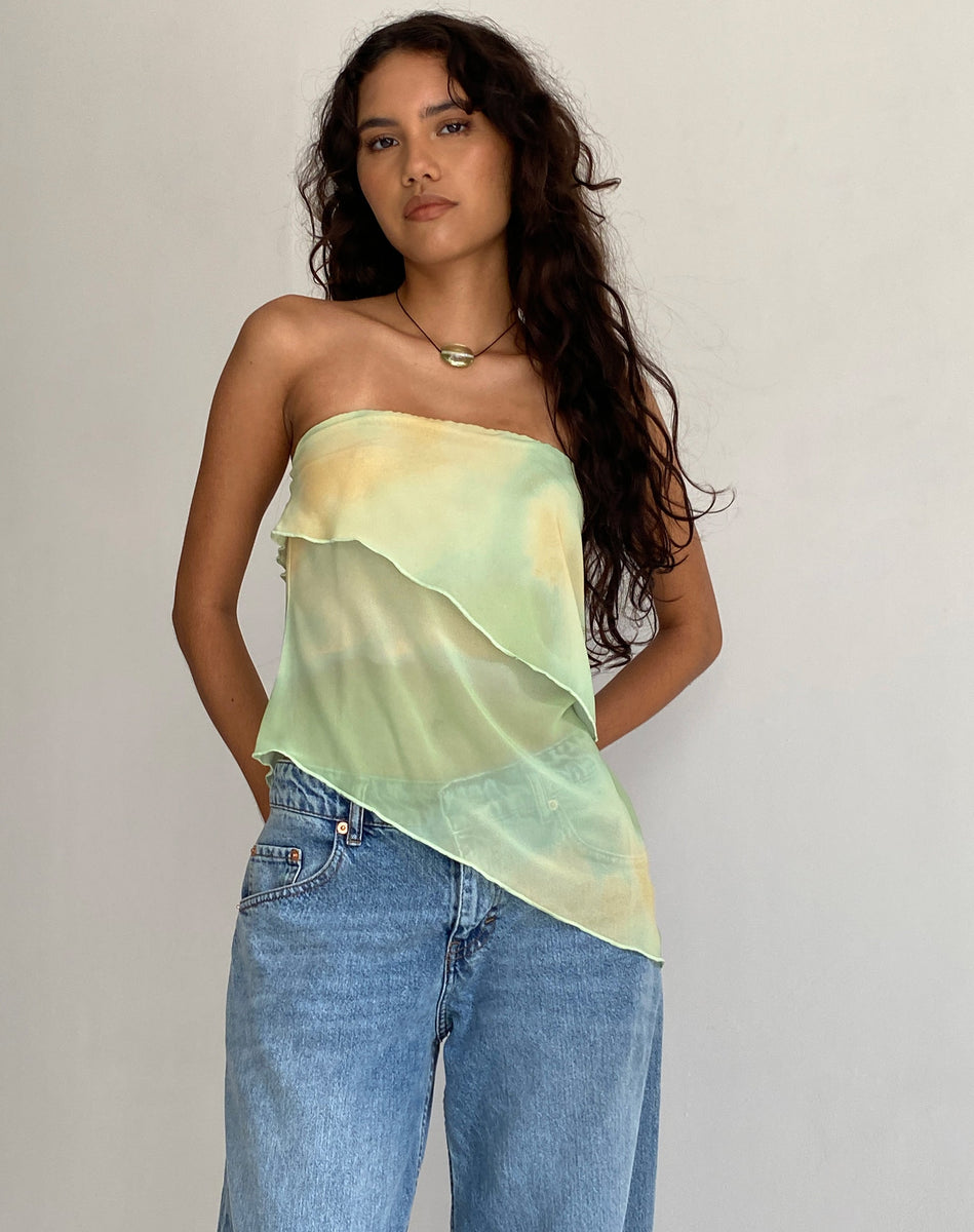 Yellow Watercolour Longline Tube Top | Joyce – motelrocks-com-us