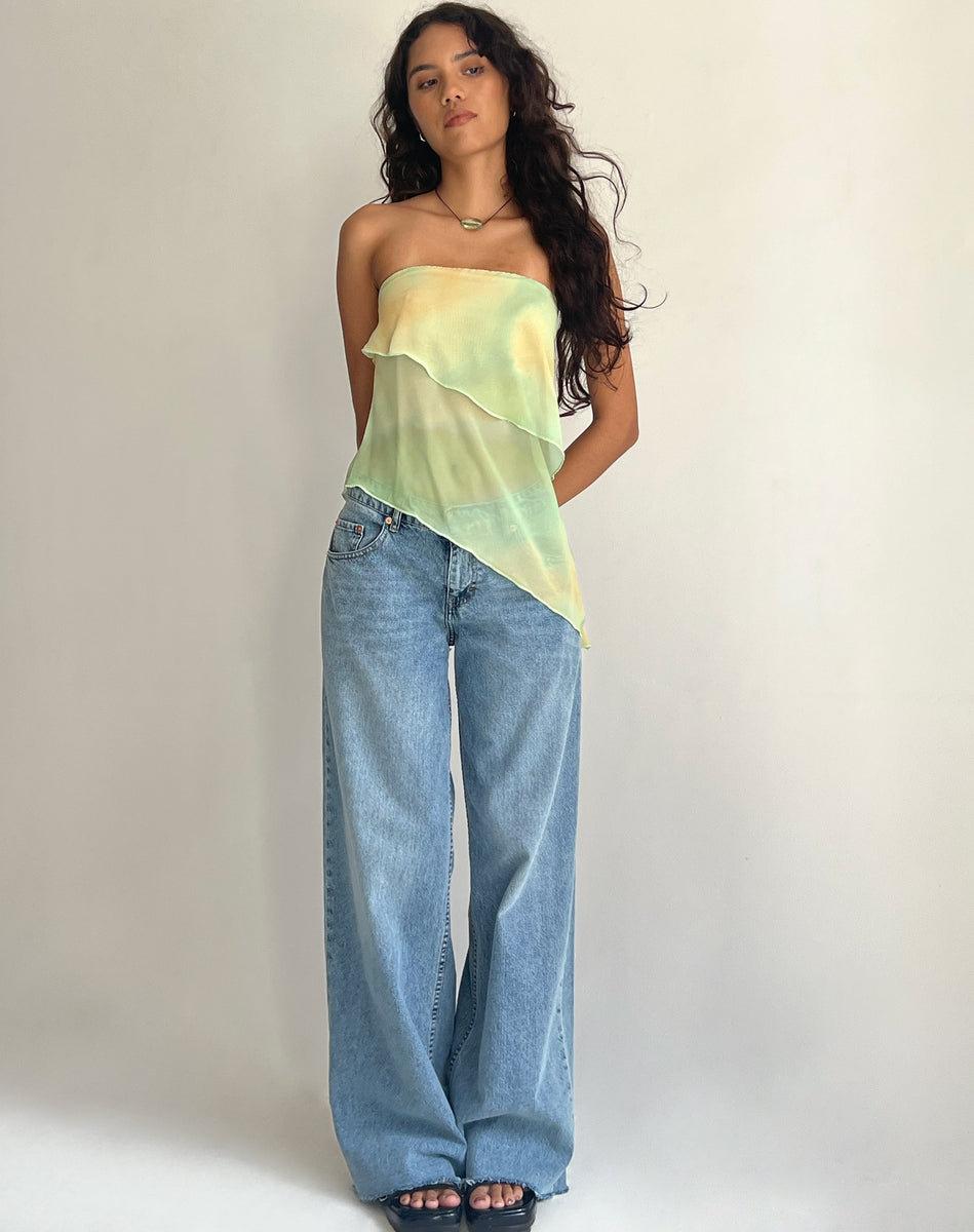 Yellow Watercolour Longline Tube Top | Joyce – motelrocks-com-us
