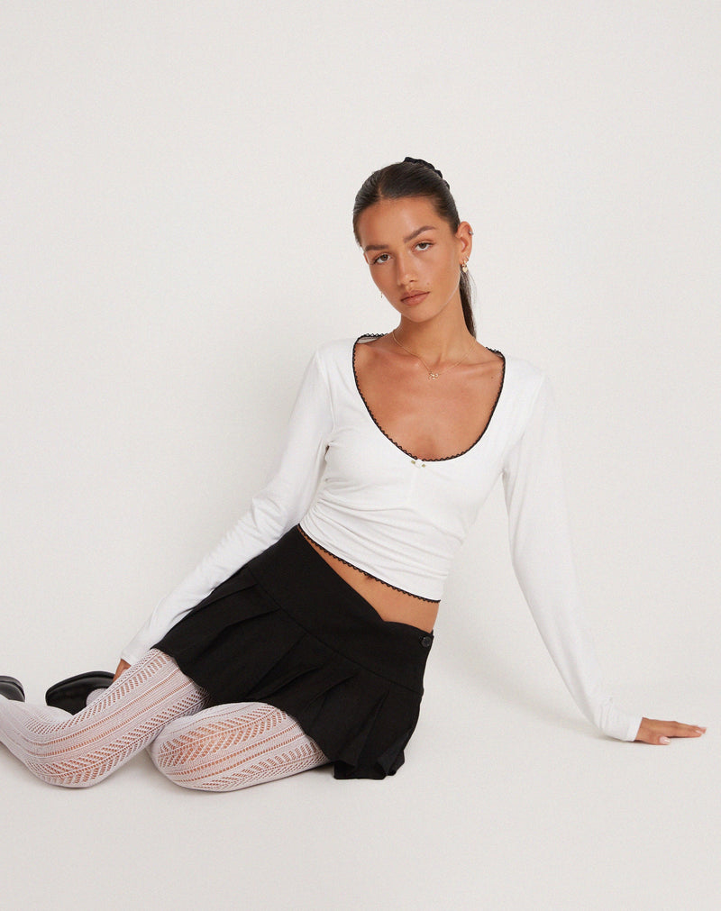 White Jersey Ballet Long Sleeve Top | Junie – motelrocks-com-us