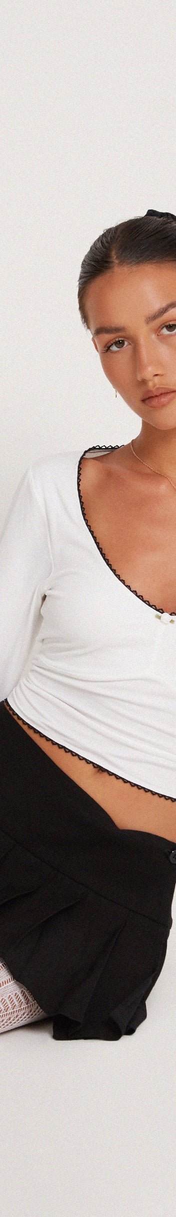White Jersey Ballet Long Sleeve Top | Junie – motelrocks-com-us