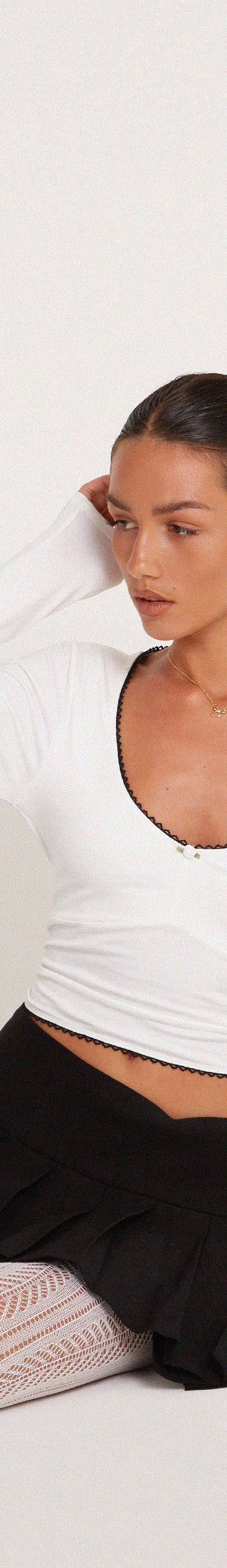 White Jersey Ballet Long Sleeve Top | Junie – motelrocks-com-us