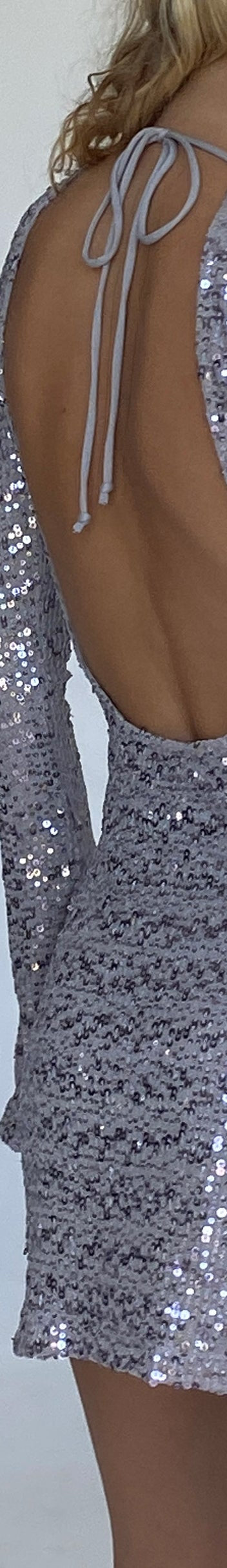 Silver Sequin Open Back Mini Dress | Kimberly – motelrocks-com-us