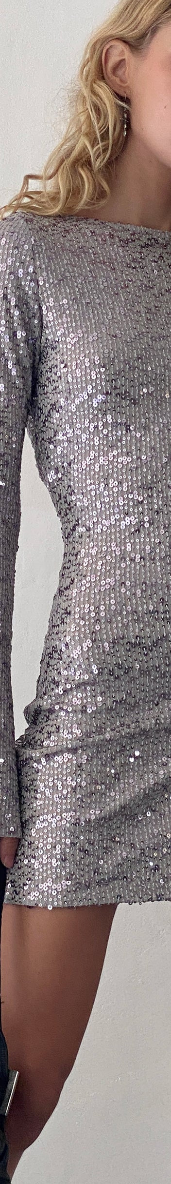 Silver Sequin Open Back Mini Dress | Kimberly – motelrocks-com-us