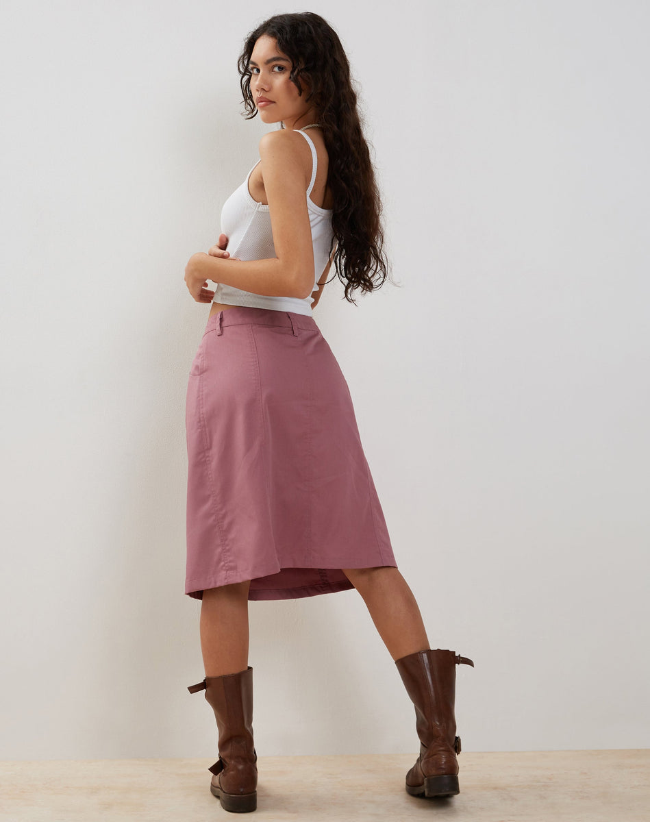 Mauve Cargo Midi Skirt | Kyst – motelrocks-com-us