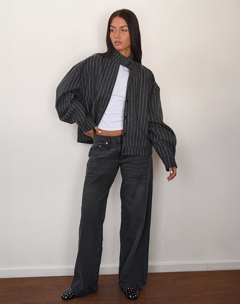 Charcoal Pinstripe Jacket | Lastika – motelrocks-com-us