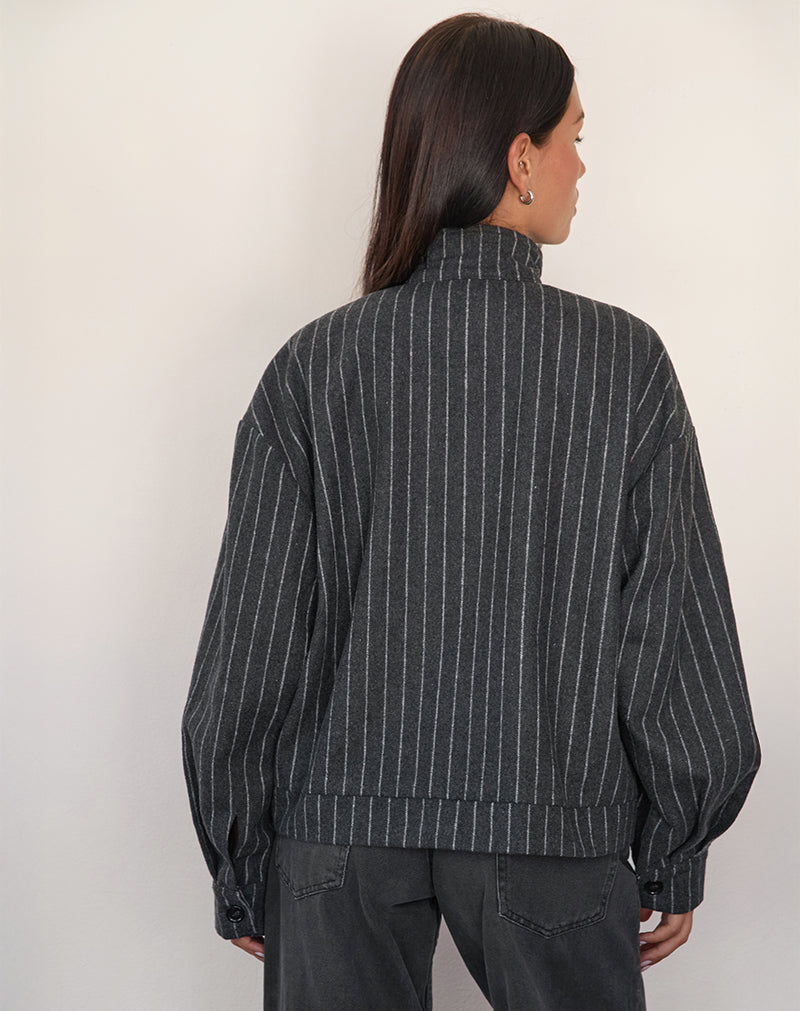 Charcoal Pinstripe Jacket | Lastika – motelrocks-com-us
