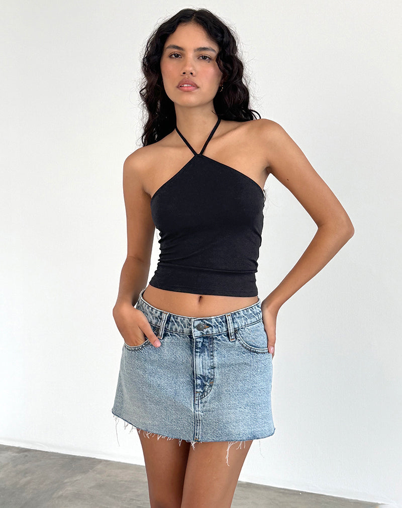 Black Basic Halterneck Top | Layti – motelrocks-com-us