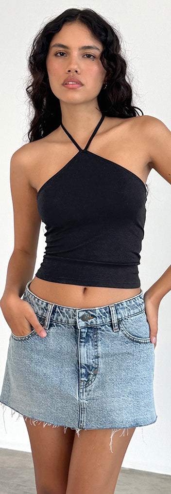 Black Basic Halterneck Top | Layti – motelrocks-com-us
