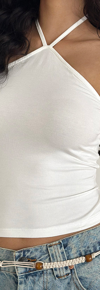 Off White Halterneck Top | Layti – motelrocks-com-us