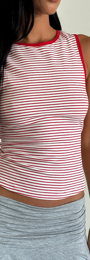 Red and White Stripe Tank Top | Lorde – motelrocks-com-us