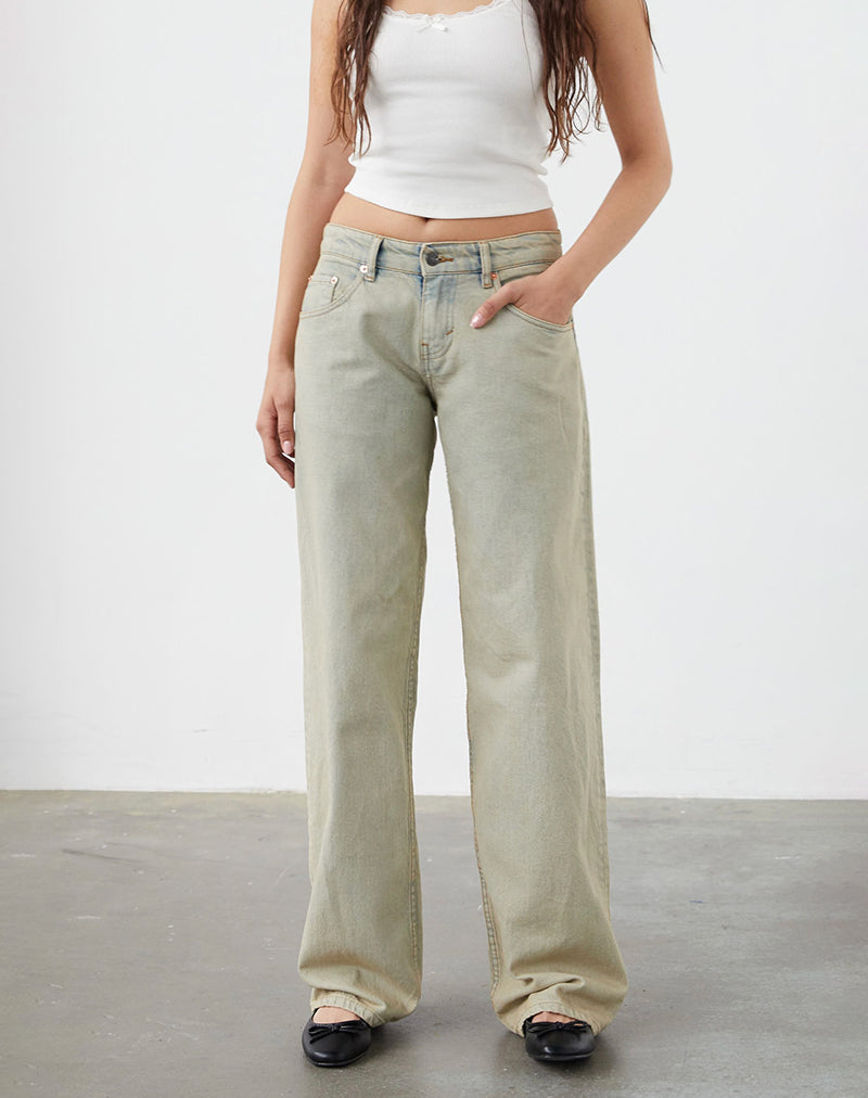 Desert Sand Wash Low Rise Straight Leg Jeans | Parallel – motelrocks-com-us