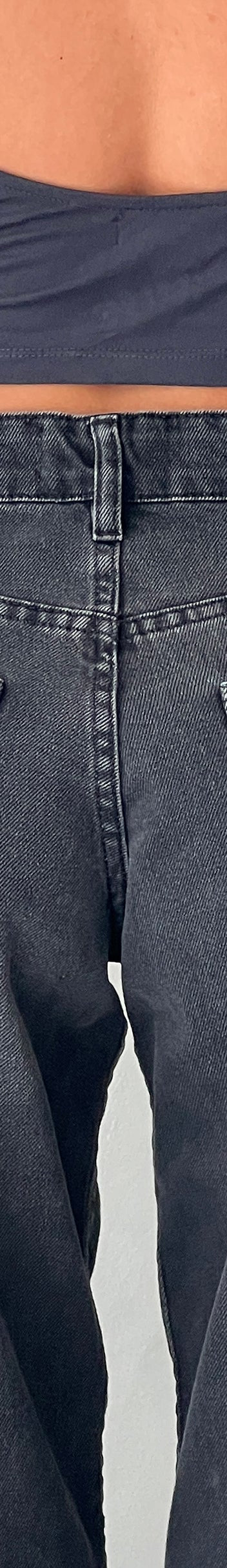 Vintage Black Low Rise Straight Leg Jeans | Parallel – motelrocks-com-us