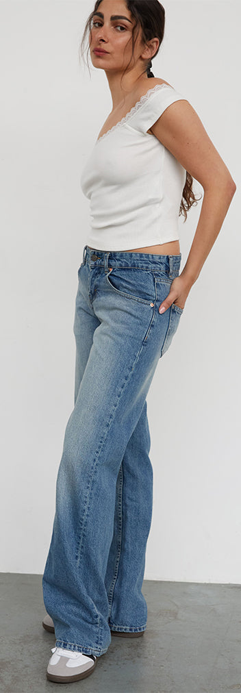 Powder Blue Low Rise Straight Leg Jeans | Parallel – motelrocks-com-us
