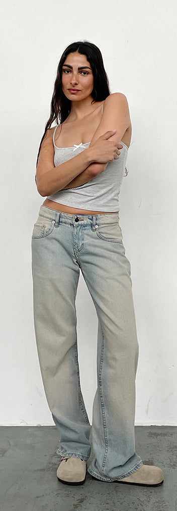 Sand Bleach Extreme Low Rise Straight Leg Jeans | Parallel – motelrocks ...