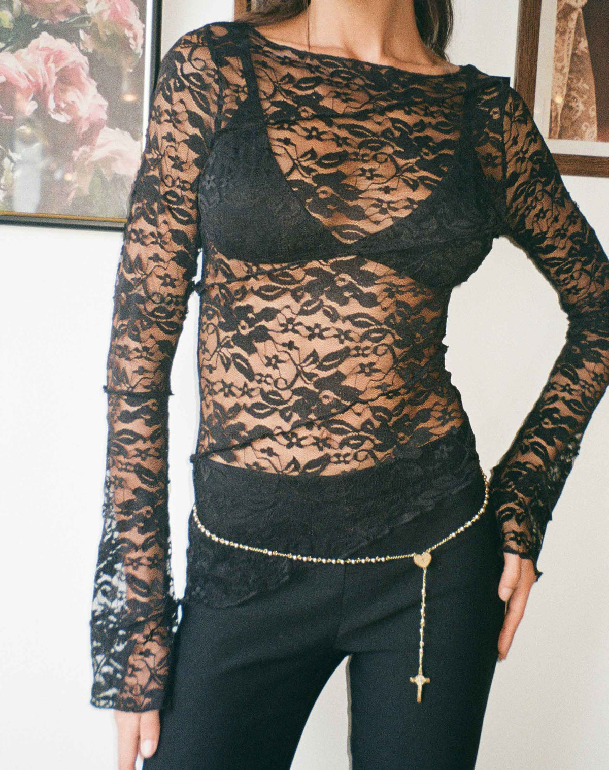 Lace Black Long Sleeve Top | Lubica – motelrocks-com-us