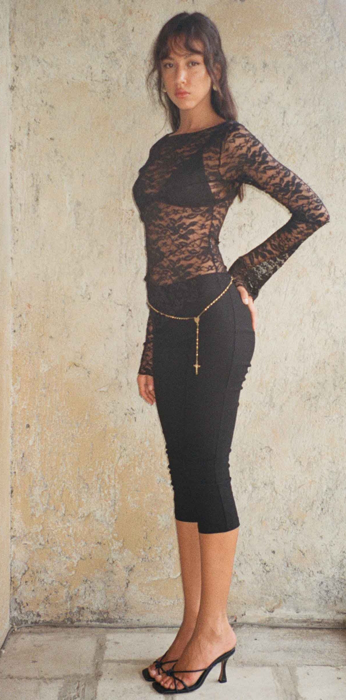 Lace Black Long Sleeve Top | Lubica – motelrocks-com-us