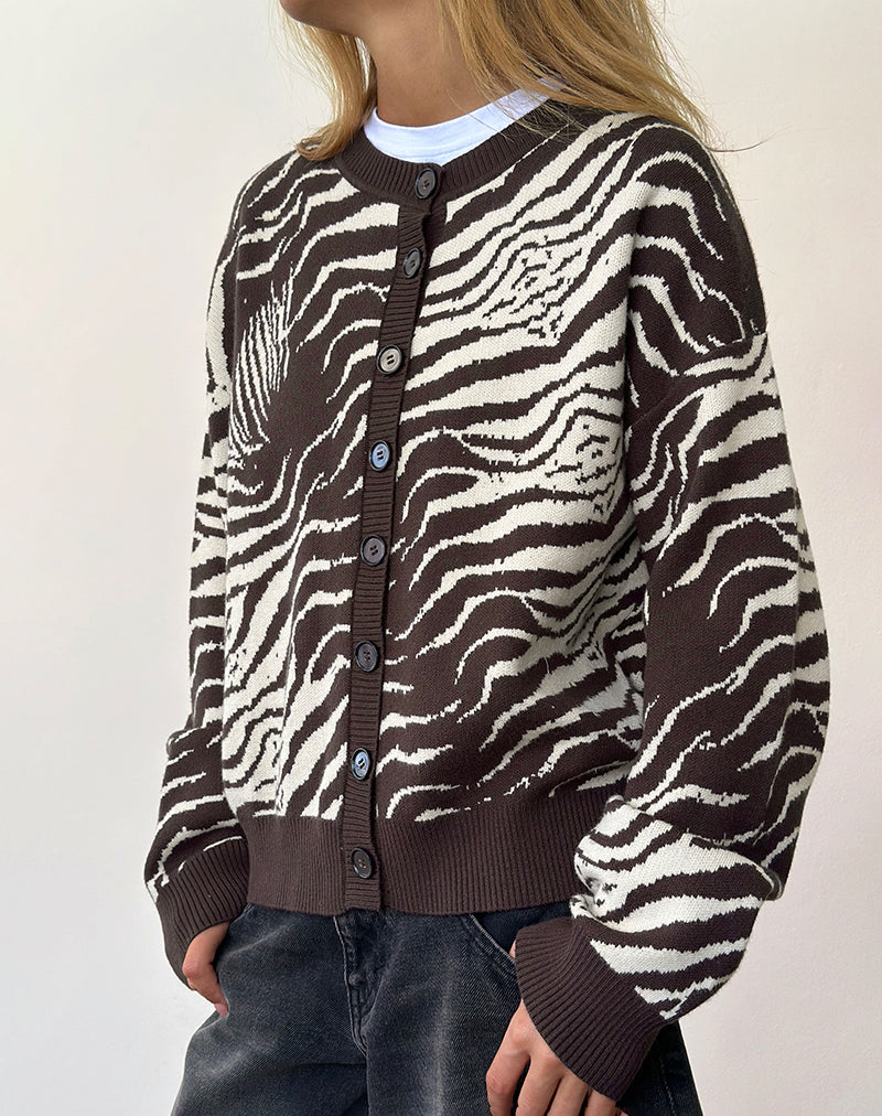 Animal Print Knitted Cardigan | Luceta – motelrocks-com-us