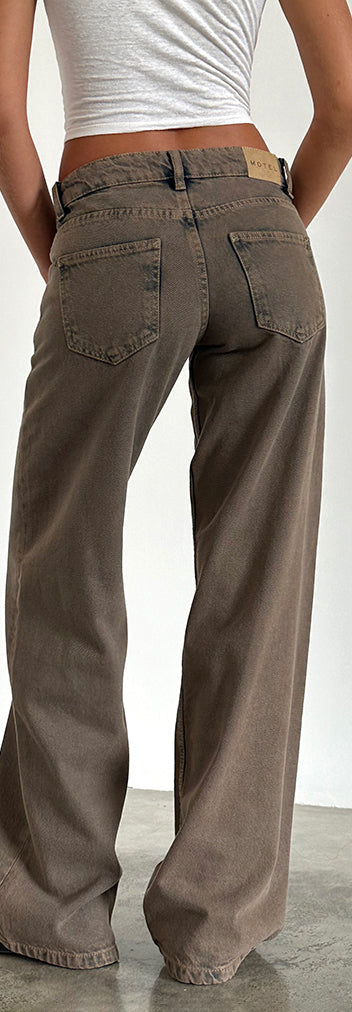 Dark Sand Low Rise Straight Leg Jeans | Parallel – motelrocks-com-us