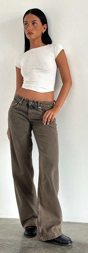 Dark Sand Low Rise Straight Leg Jeans | Parallel – motelrocks-com-us