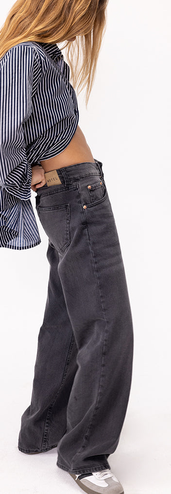 Vintage Black Low Rise Straight Leg Jeans | Parallel – motelrocks-com-us