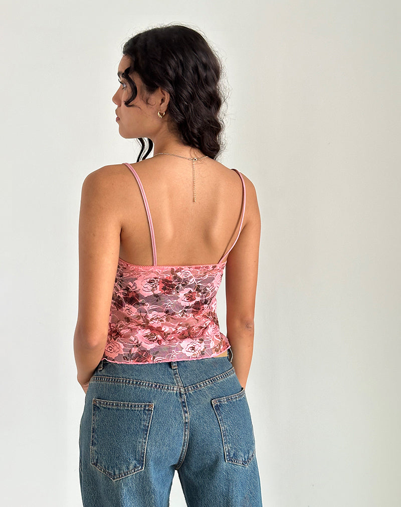 Pink Lace Floral Bloom Top | Magita – motelrocks-com-us