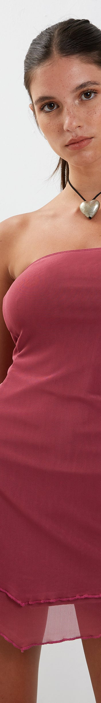 Raspberry Bandeau Mesh Mini Dress | Mahali – motelrocks-com-us