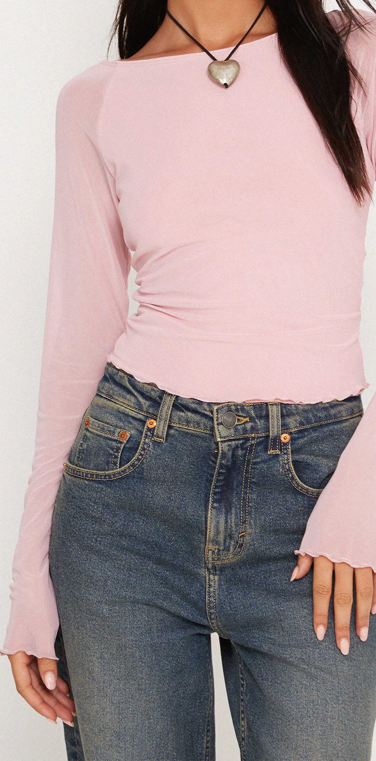 Pink Long Sleeve Top | Mahira – motelrocks-com-us