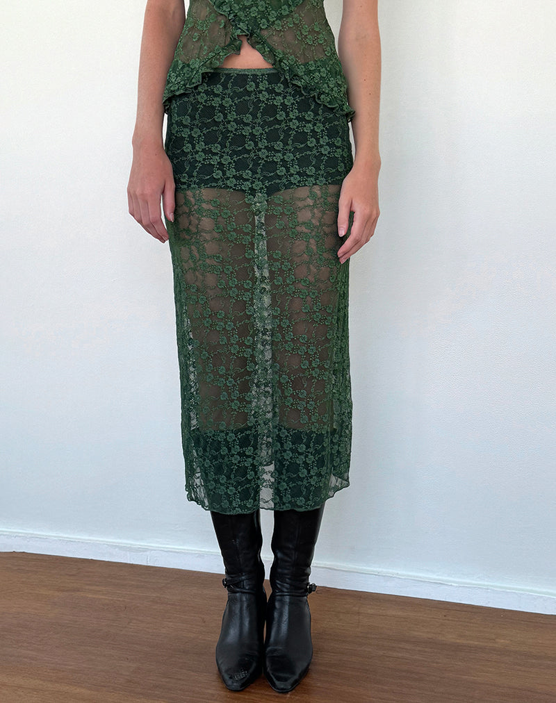 Canina Rose Lace Unlined Midi Skirt | Diri – motelrocks-com-us
