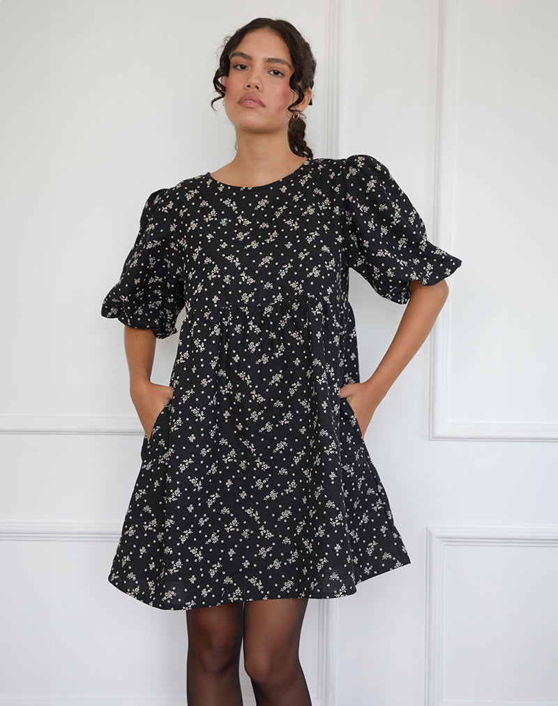 Black Floral Land Mini Dress | Marate – motelrocks-com-us