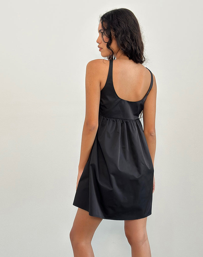Black Puff Mini Dress in Black | Marona – motelrocks-com-us