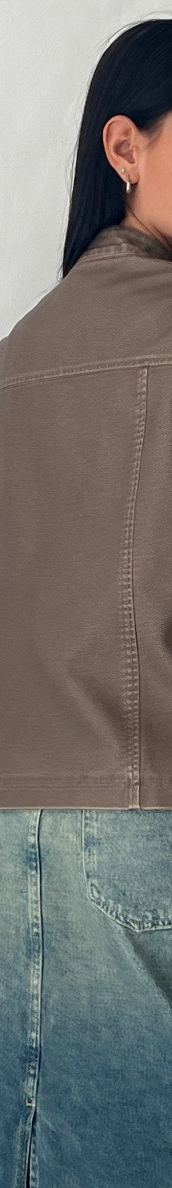 Distressed PU Olive Jacket | Mildred – motelrocks-com-us