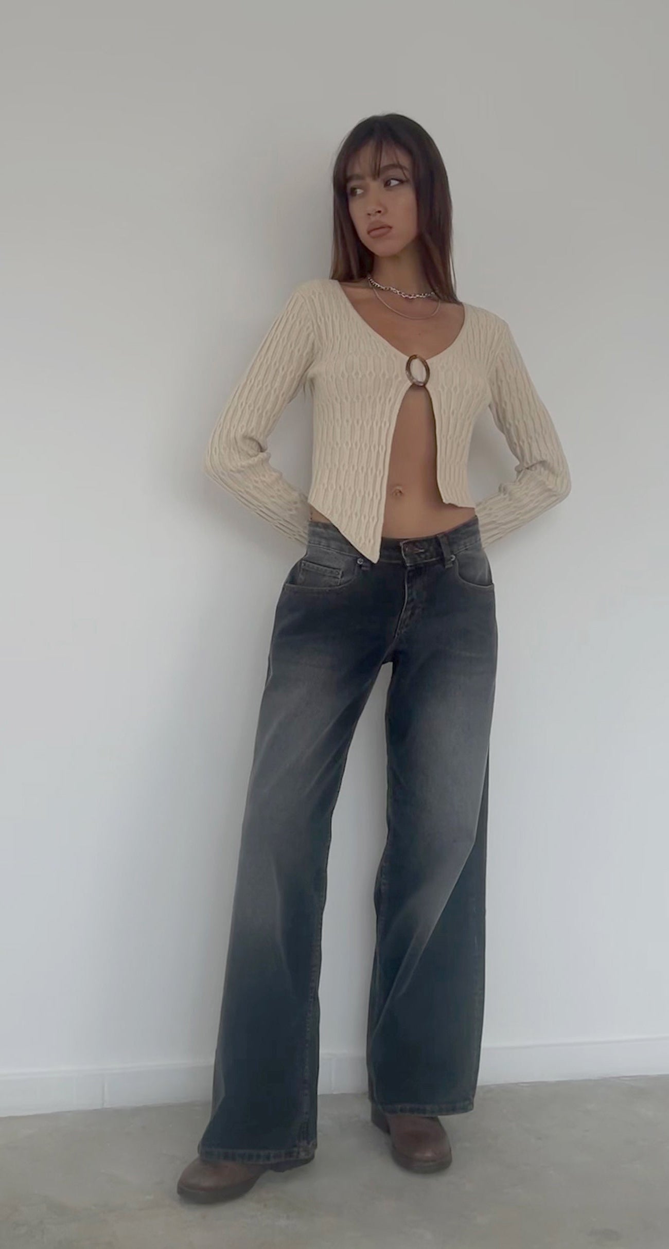 Neutral Knit Long Sleeve Butterfly Top | Mohara – motelrocks-com-us