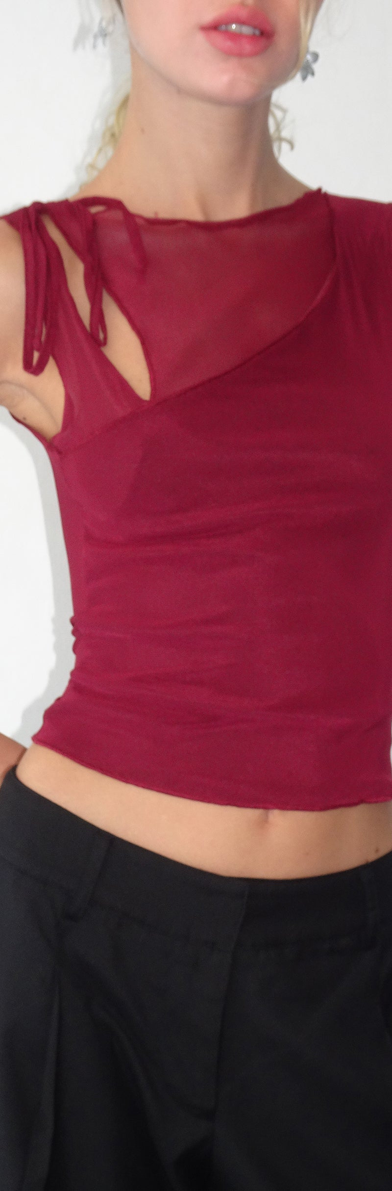 Mesh Maroon Vest | Moni – motelrocks-com-us