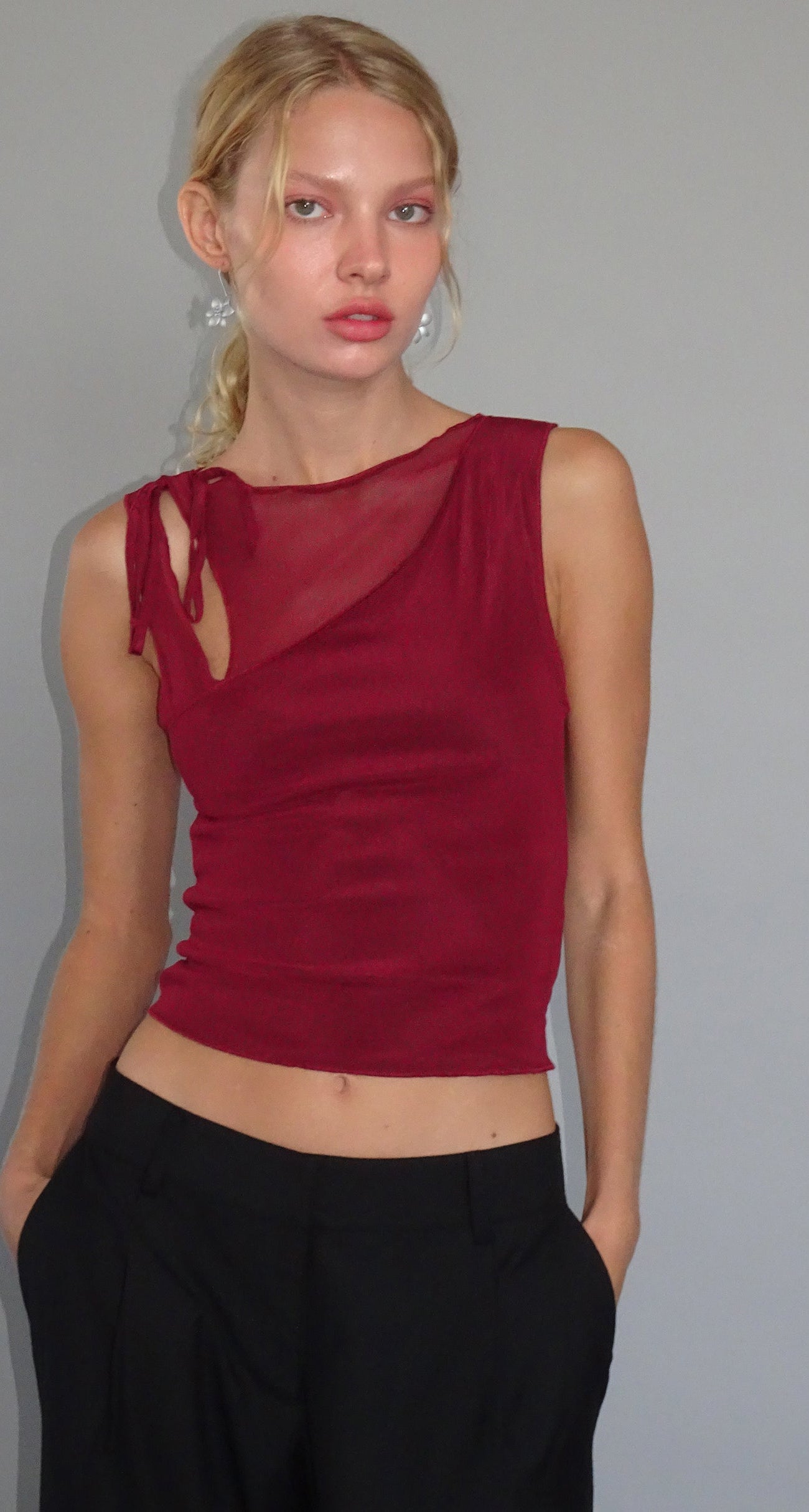 Mesh Maroon Vest | Moni – motelrocks-com-us