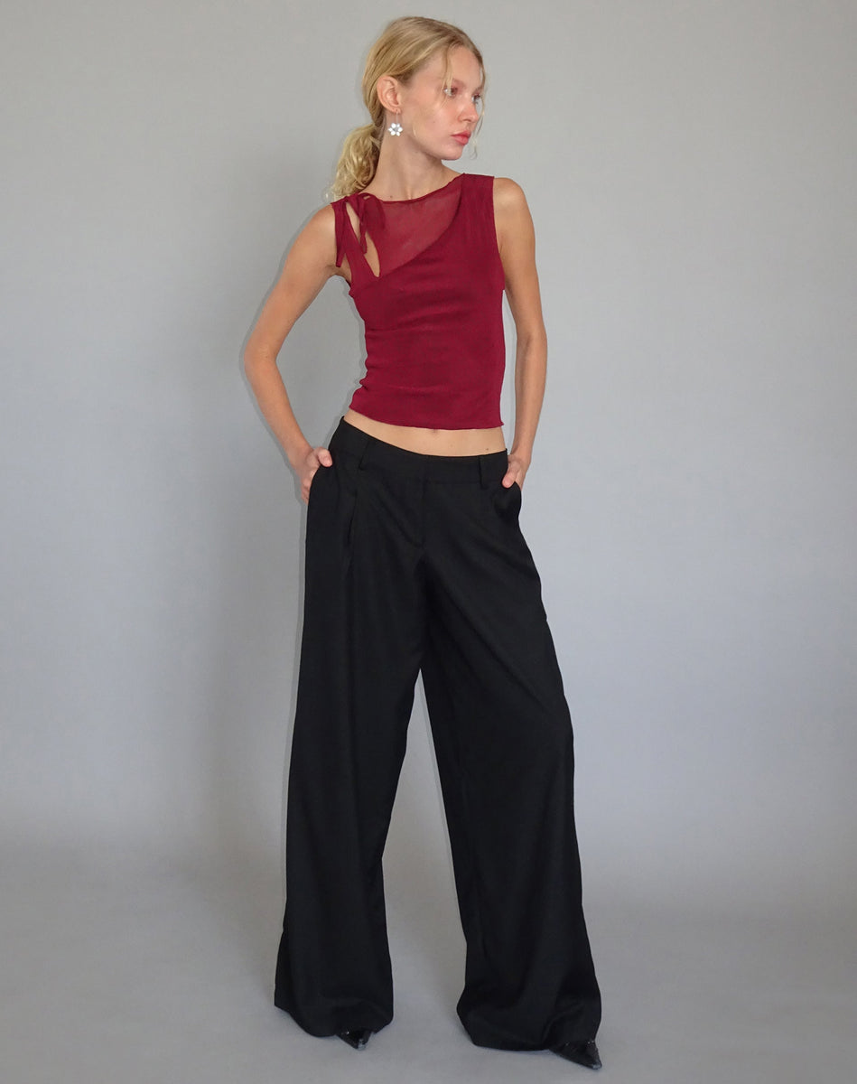 Mesh Maroon Vest | Moni – motelrocks-com-us