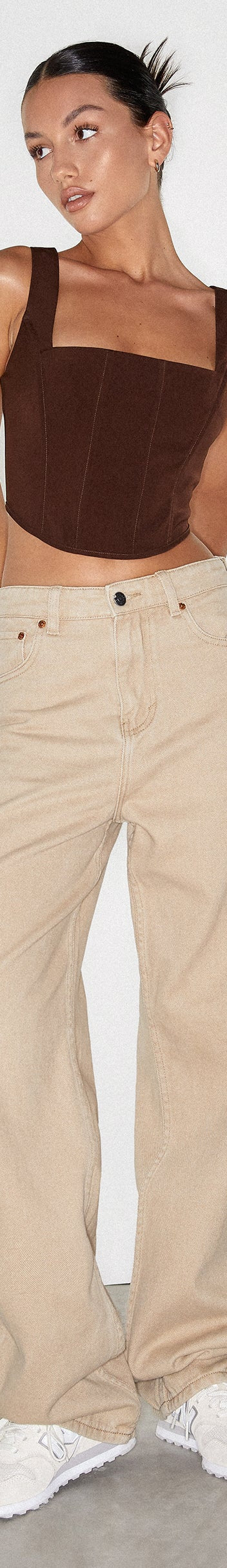 90's Wide Leg Light Brown Jeans | Parallel – motelrocks-com-us