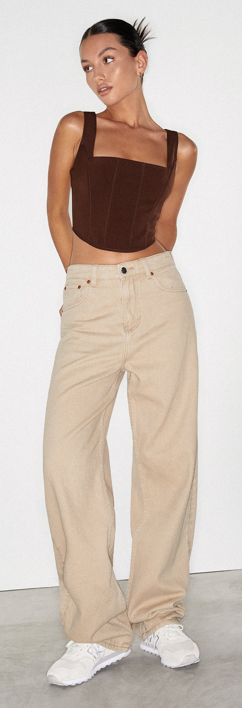 90's Wide Leg Light Brown Jeans | Parallel – motelrocks-com-us