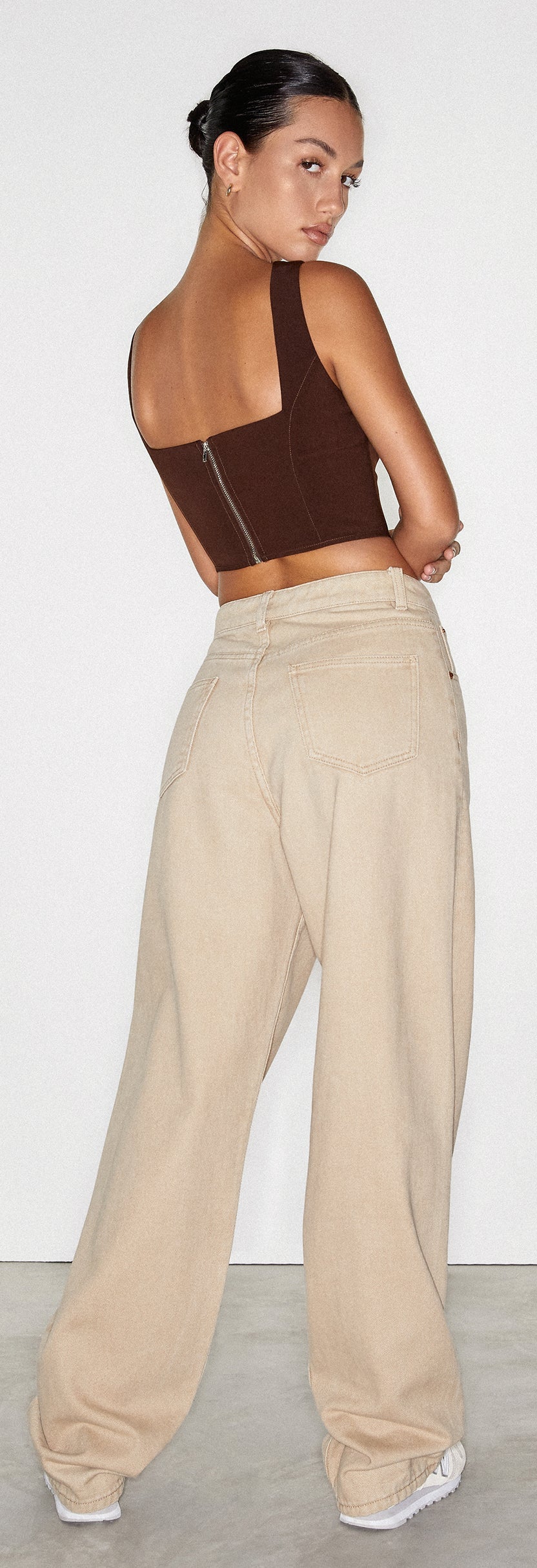 90's Wide Leg Light Brown Jeans | Parallel – motelrocks-com-us