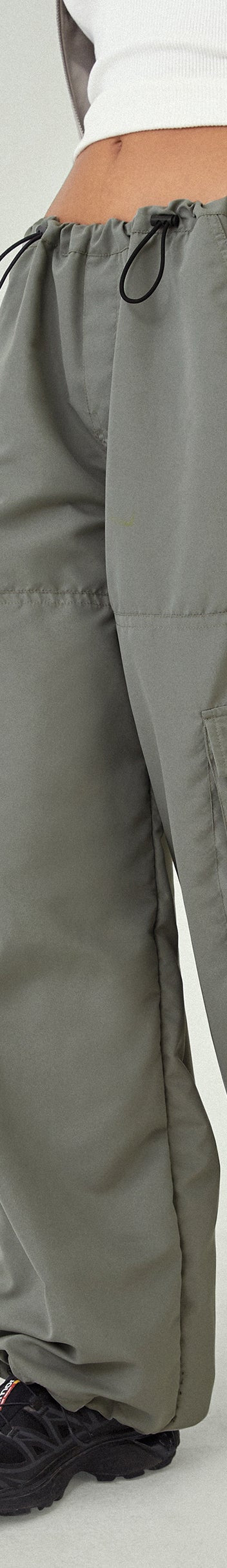 Light Grey Toggle Detail Cargo Trousers | Fabio – motelrocks-com-us