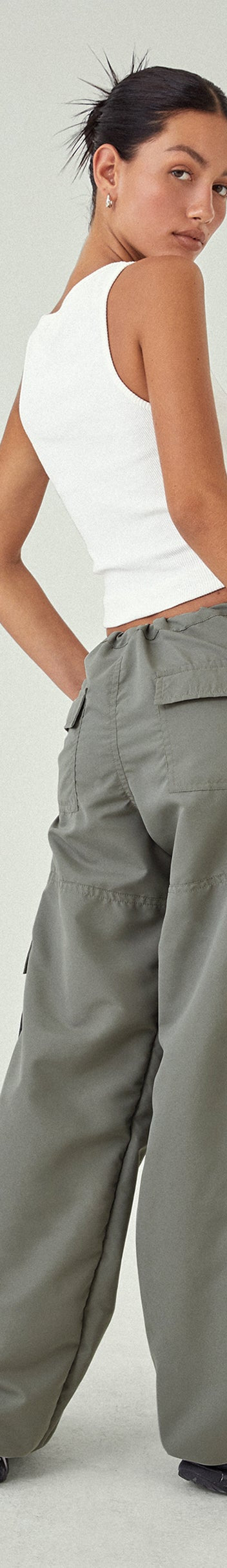 Light Grey Toggle Detail Cargo Trousers | Fabio – motelrocks-com-us