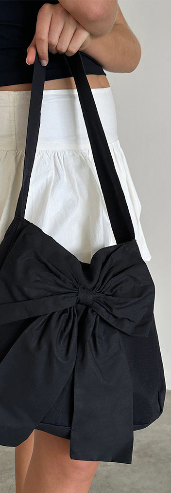 Black Shoulder Bag with Black Bow | Nagi – motelrocks-com-us