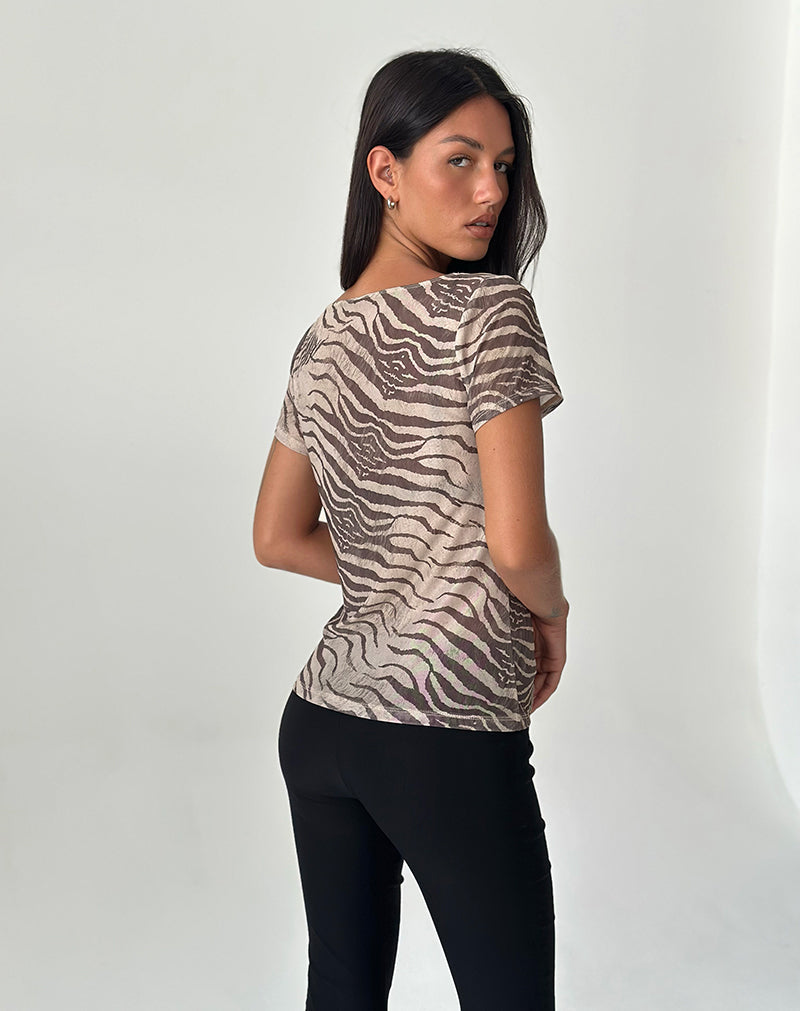 Neutral Wild Animal Mesh Top | Neko – motelrocks-com-us